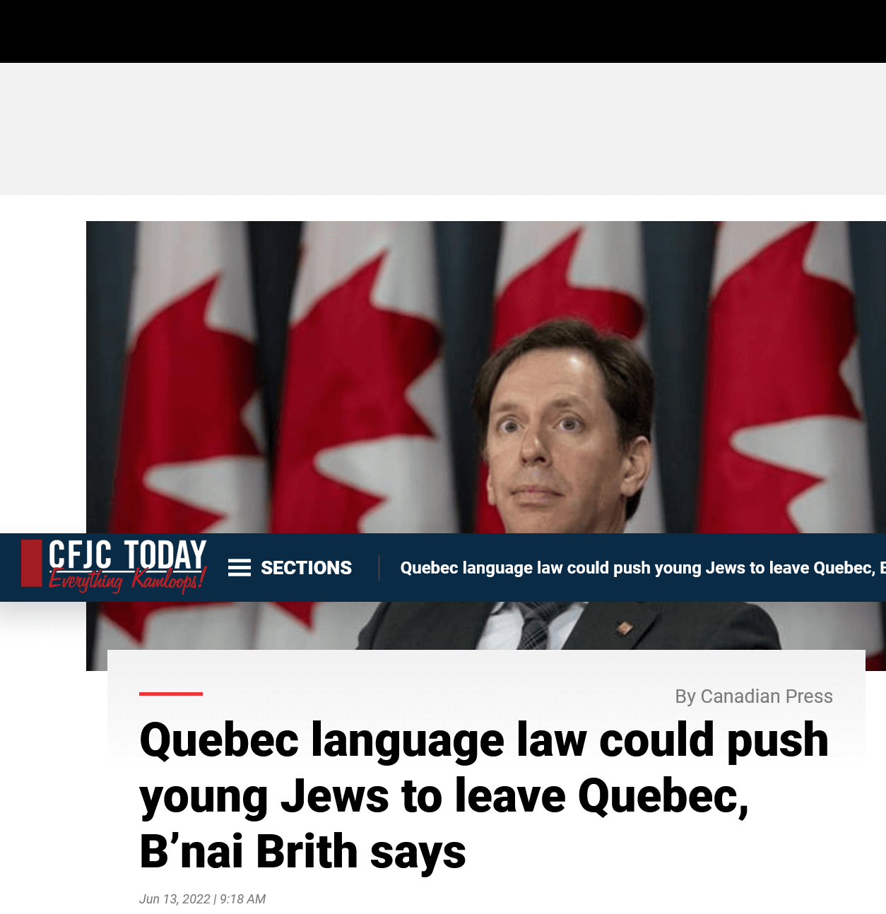Quebec language law could push young Jews to leave Quebec, B’nai Brith ...